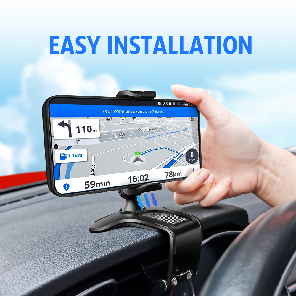 360° Universal Clamp Dashboard Mobile Car Smart Phone Holder Mount ...