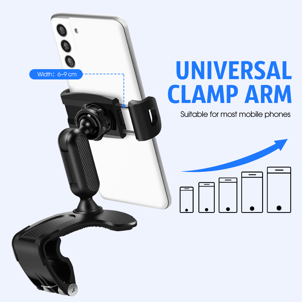 360° Universal Clamp Dashboard Mobile Car Smart Phone Holder Mount ...