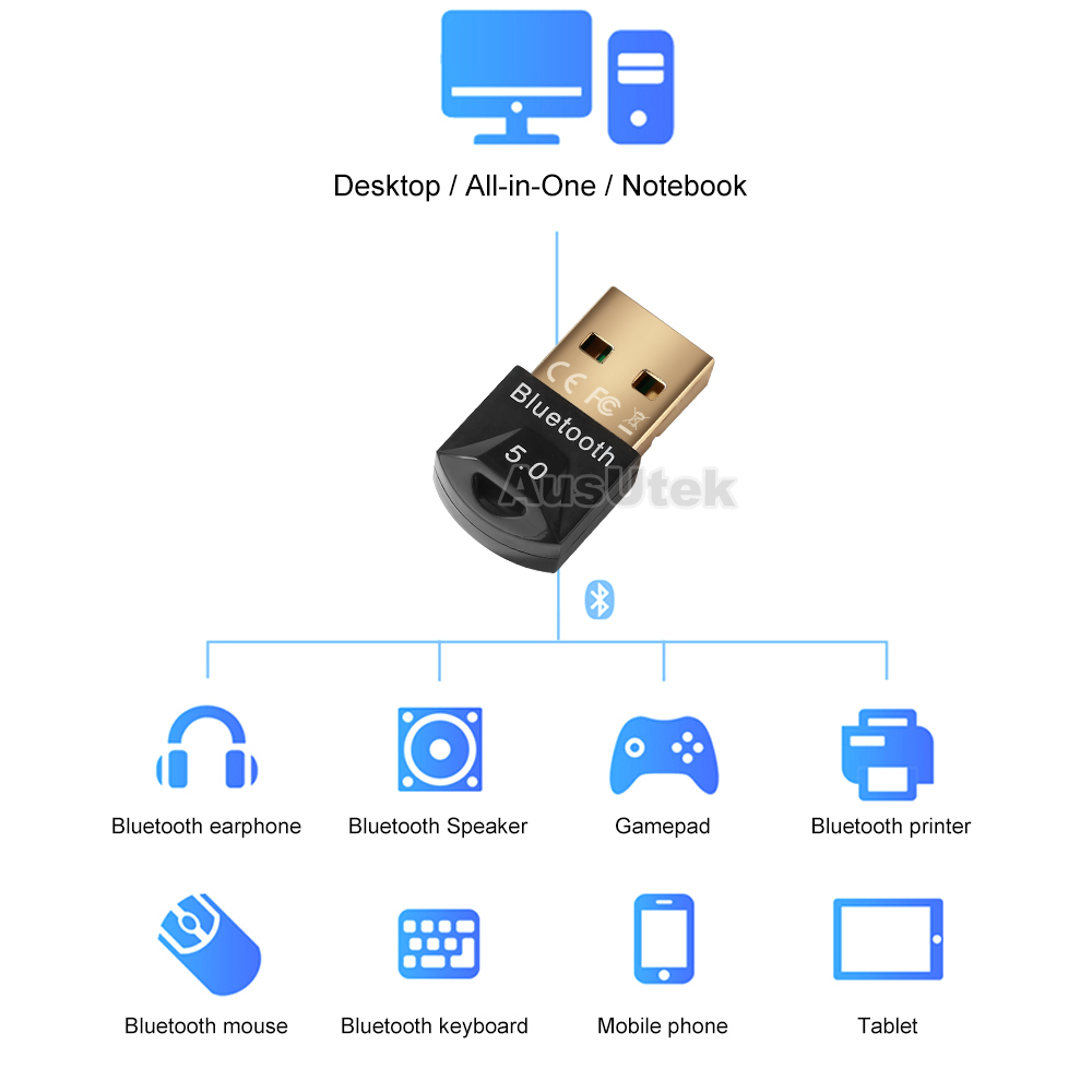 Bluetooth V5.0 USB Dongle Adapter For PC Desktop Computer WIN 10 | eBay