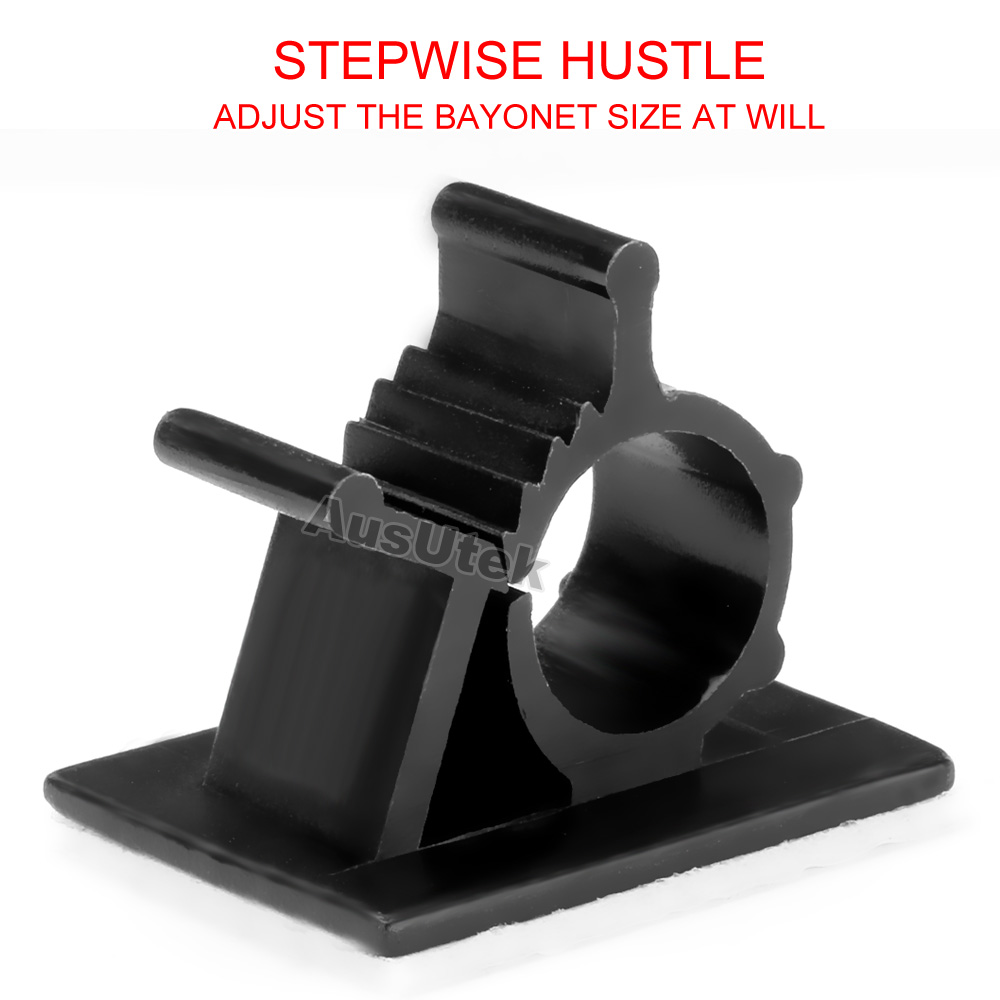 Cable Clips Adhesive Cord Black Management Wire Holder Organizer Clamp ...