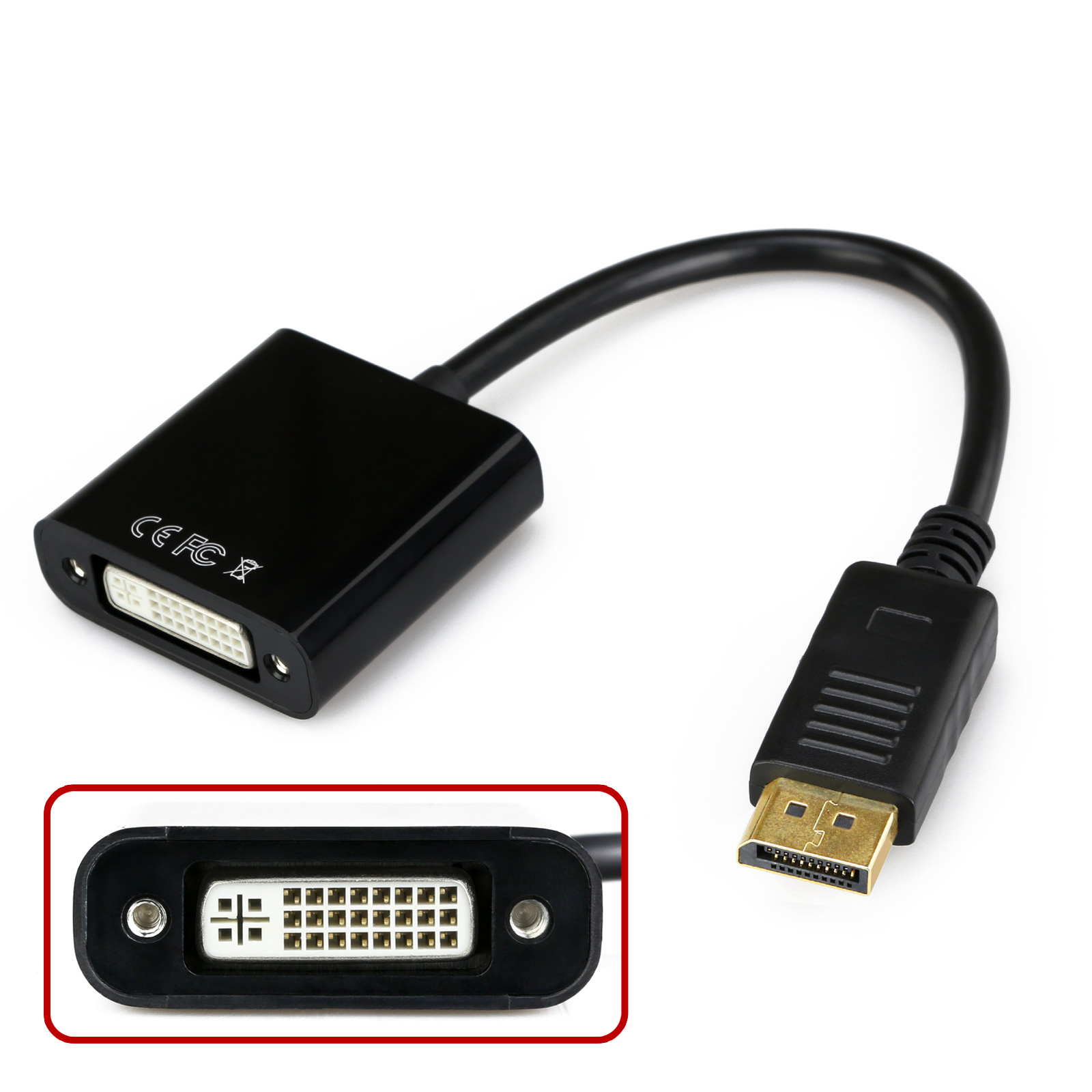 Displayport Display Port DP Male to VGA DVI HDMI Female Converter ...