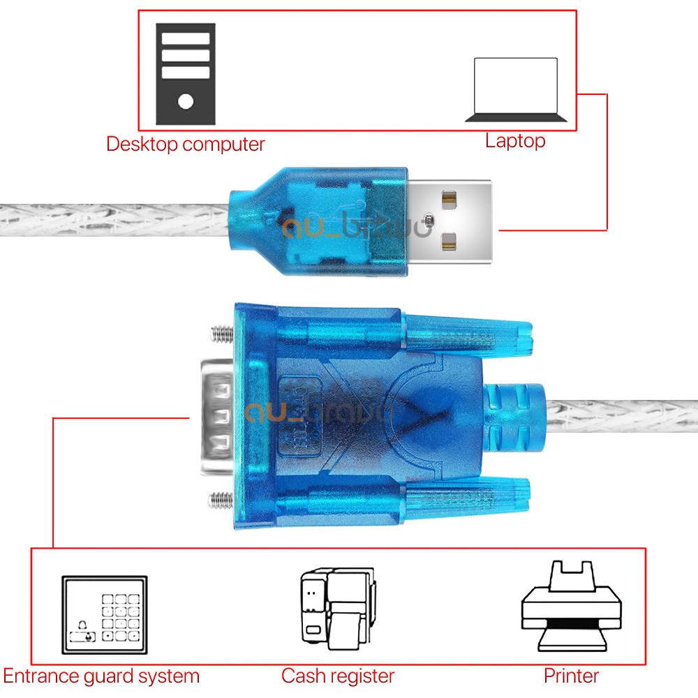 USB to 9 pin RS232 Cable COM Port Serial Adapter Converter 2.0 WIN 7/8 ...