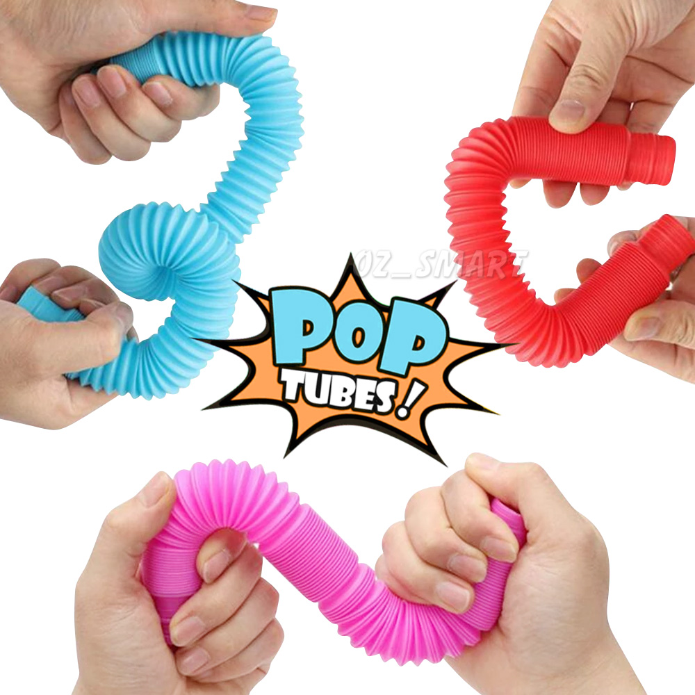 6 Pcs New Fidget Pop Tube Toys for Kids and Adults, Pipe Sensory Tools ...
