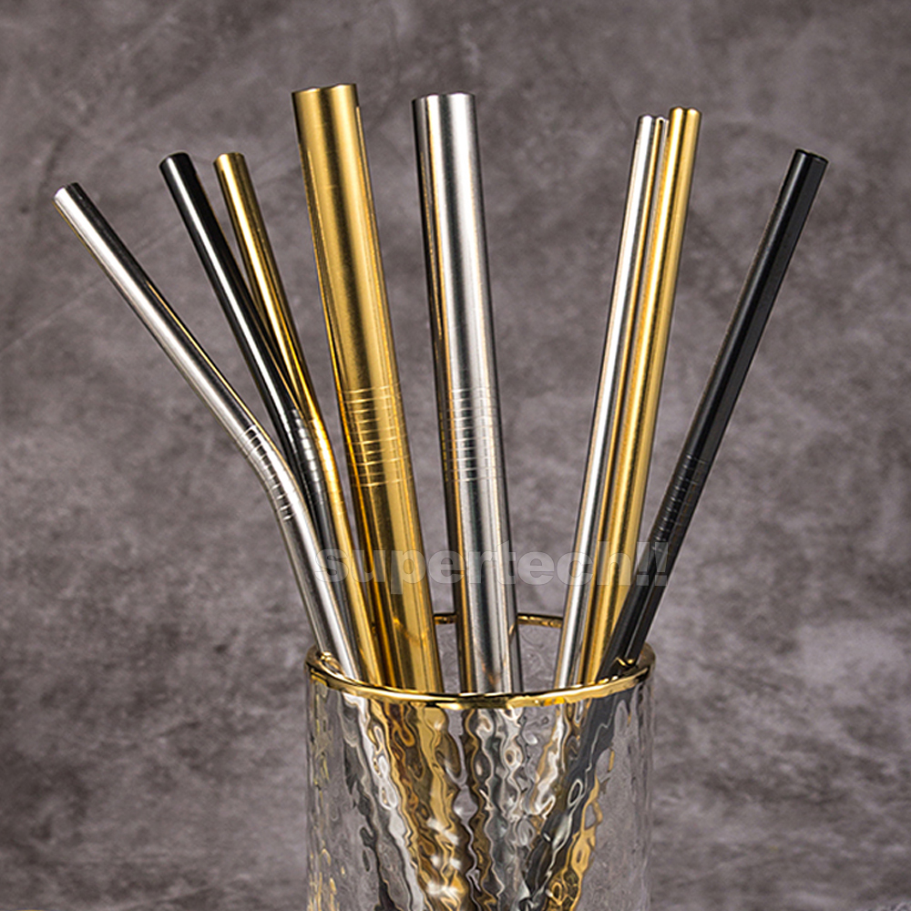 Multicolor Premium Reusable Stainless Steel Metal Drinking Straw ...